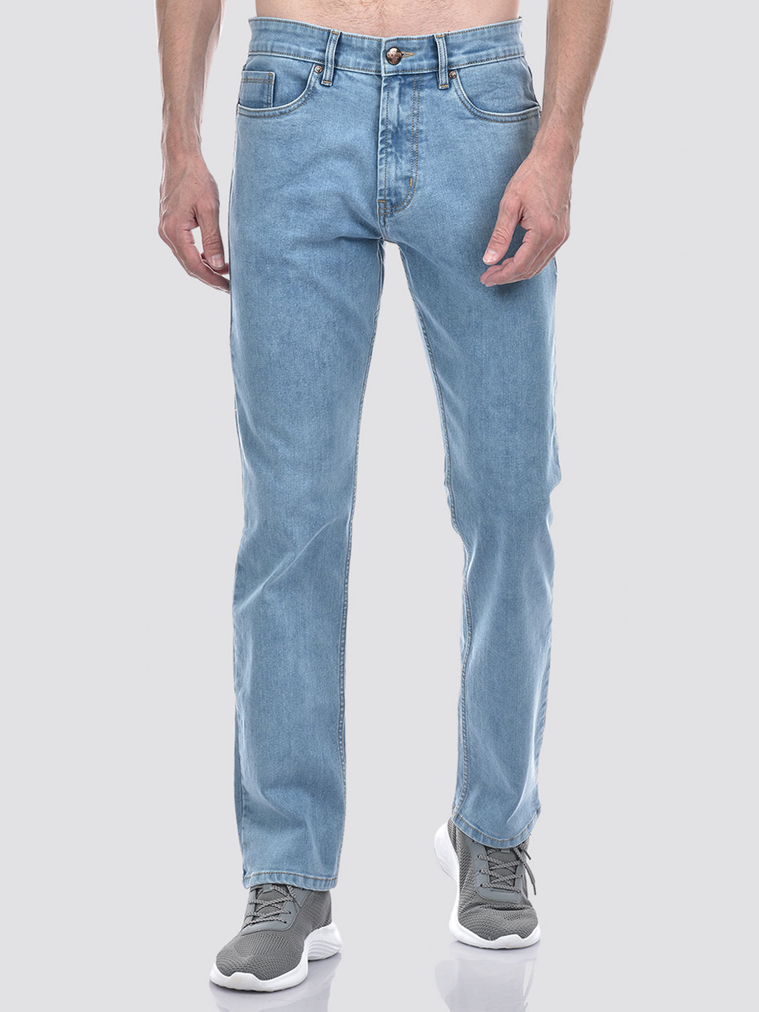 Buy Men's Sustainable Straight Fit Light Blue Jeans Online | Numero Uno