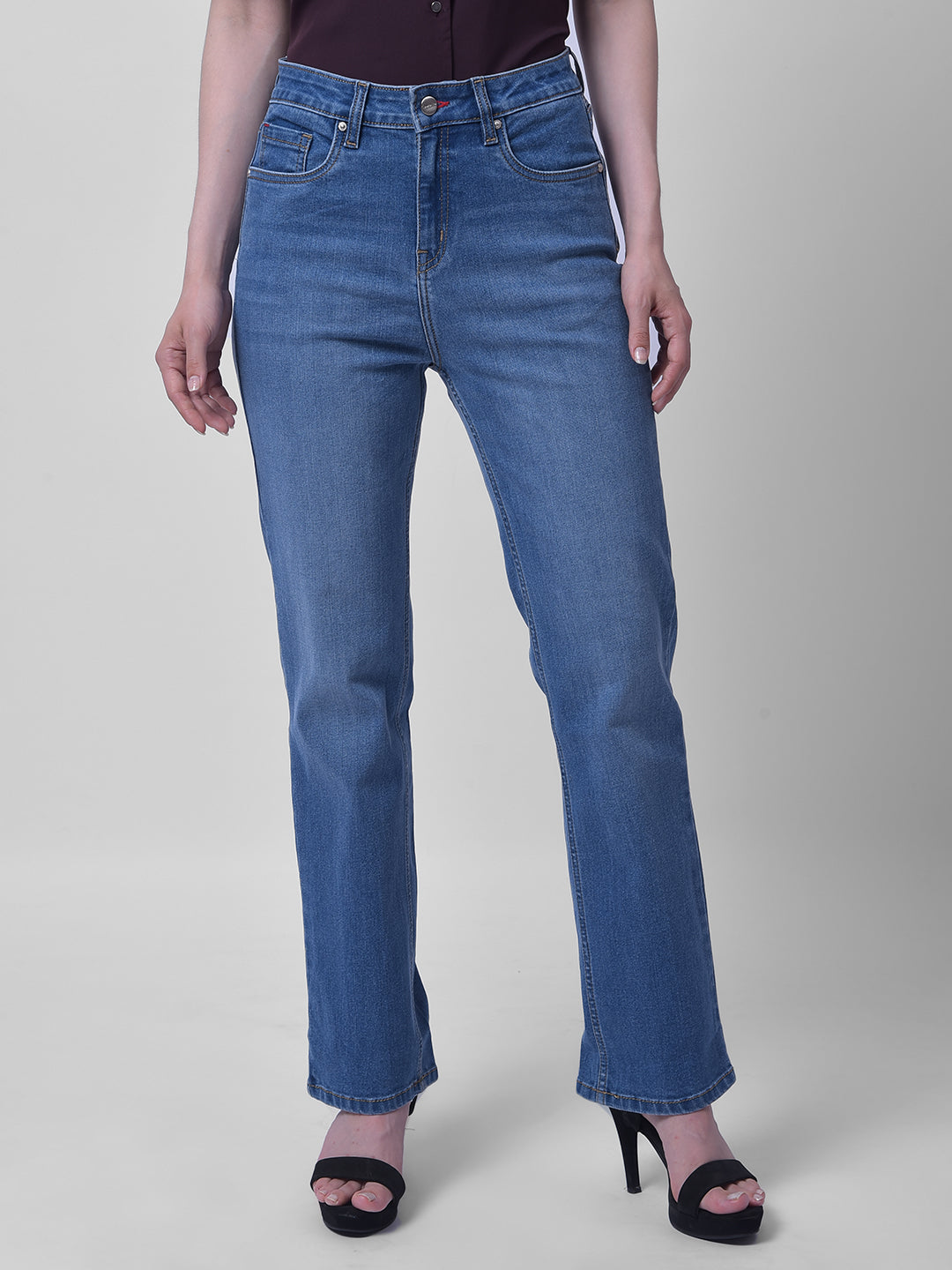 Buy Women's Blue High Rise Straight Fit Sustainable Jeans Online ...